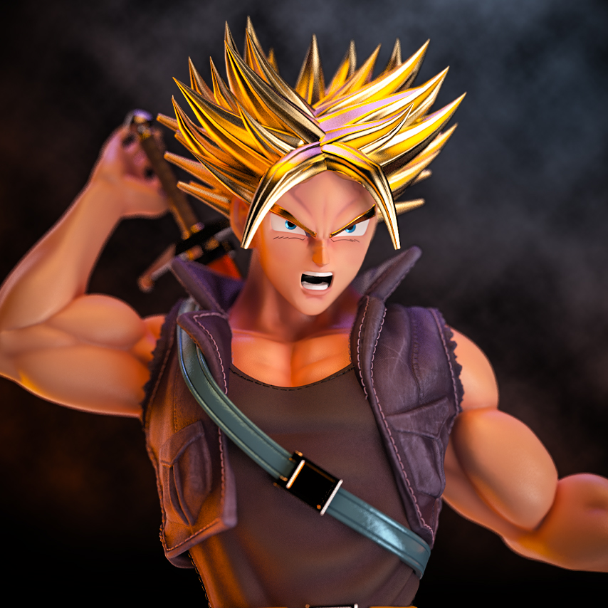 STL file Fanart Future TRUNKS Statue - original and SSJ version - 🔮・3D ...