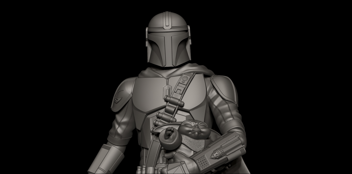 STL file Fanart Mandalorian - Mando and Grogu Statue ⭐・Model to ...