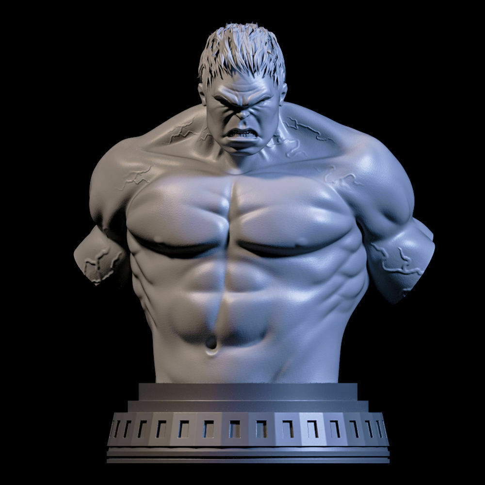 STL file BUST HULK Fanart - Statue 👤・3D printing model to download・Cults