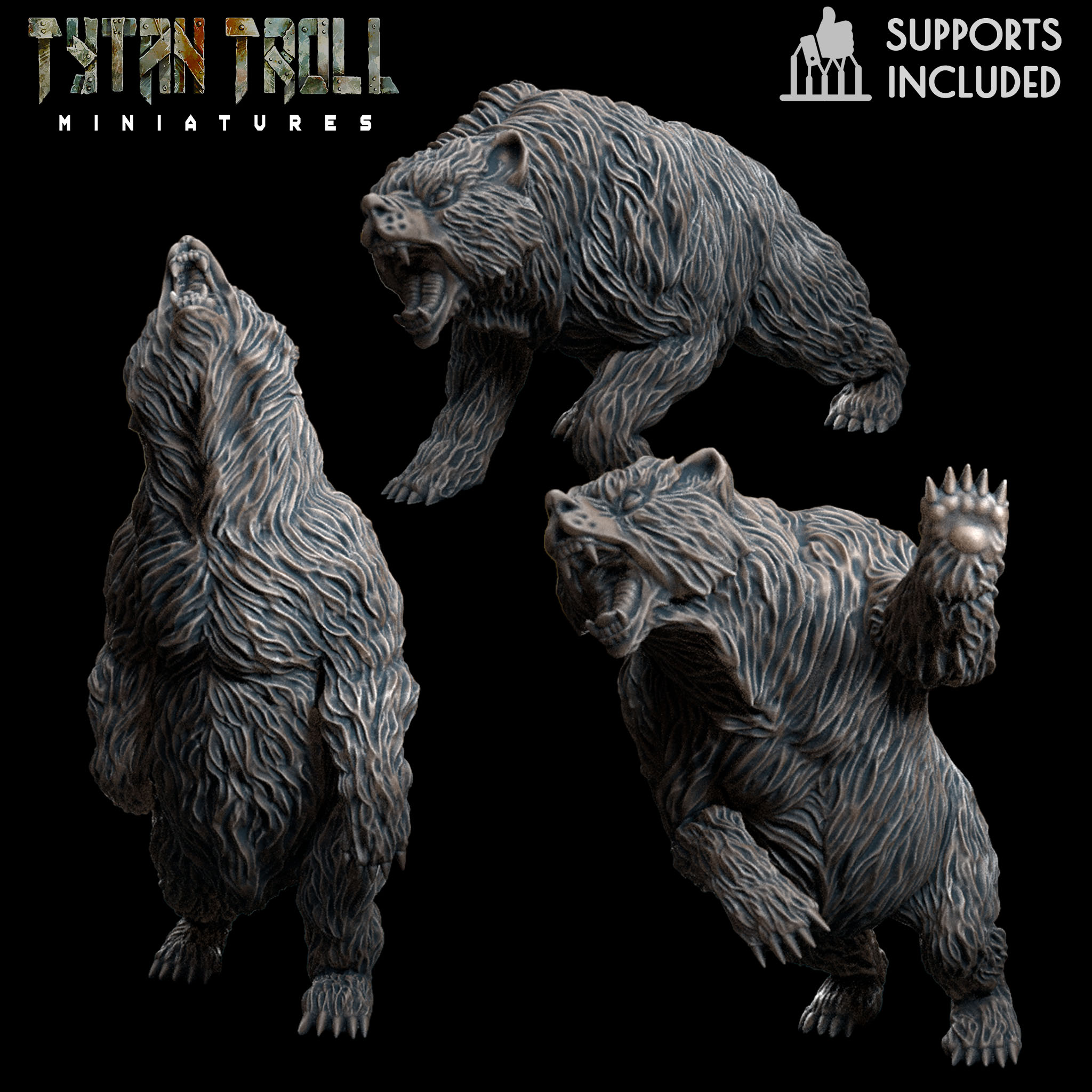 STL file Bear Pack - [Pre-Supported] 🐻・Model to download and 3D print・Cults