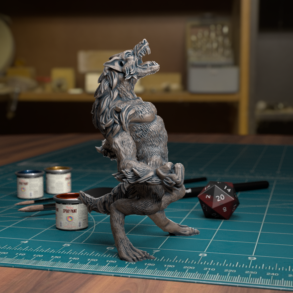 STL file Werewolf001 - [Pre-Supported]・3D print object to download・Cults