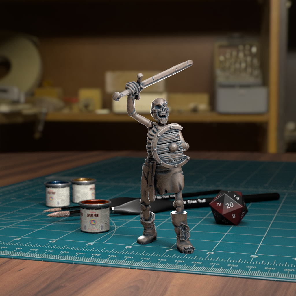 Файл STL Skeleton Shield And Sword Raised - [Pre-Supported]・Модель для ...