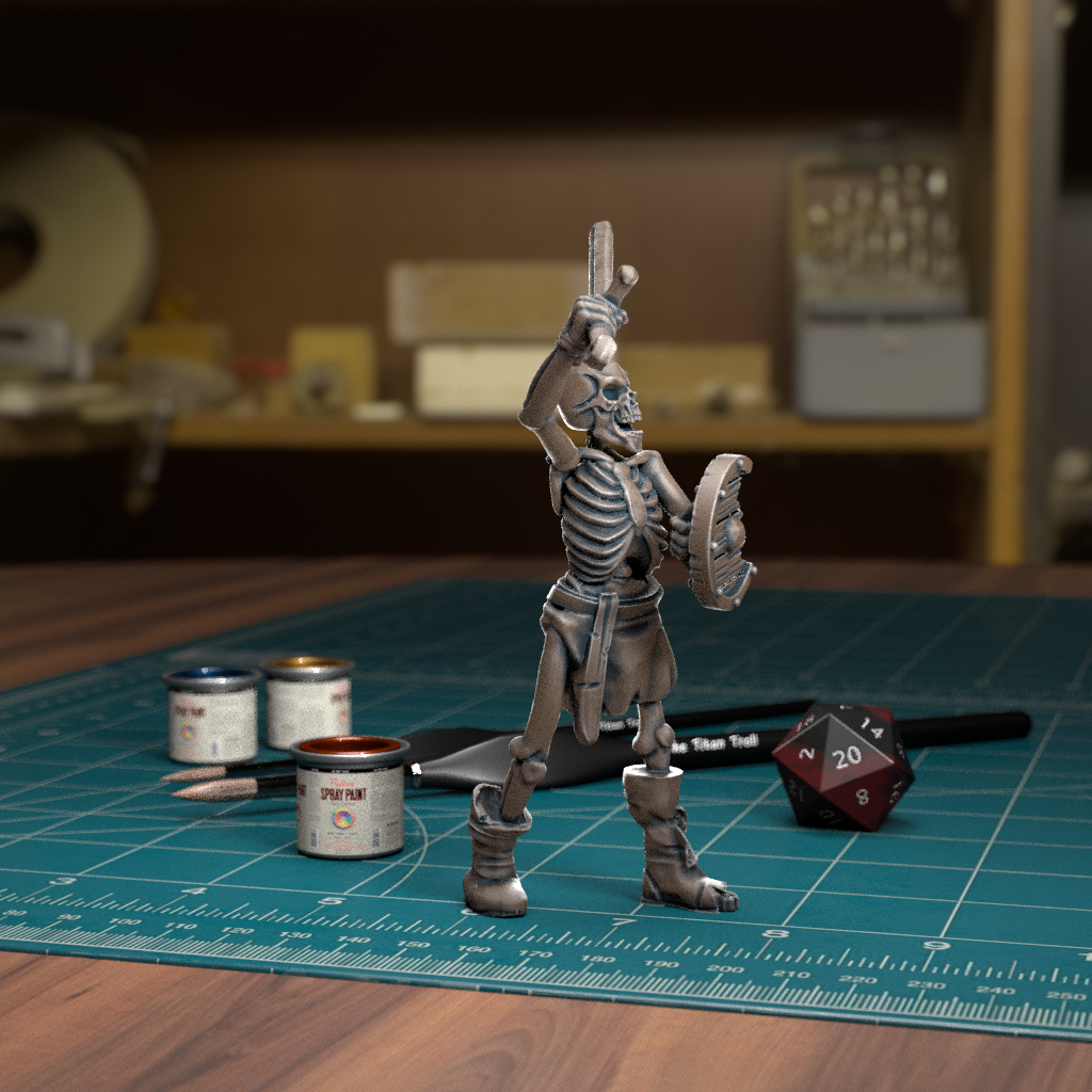 Файл STL Skeleton Shield And Sword Raised - [Pre-Supported]・Модель для ...