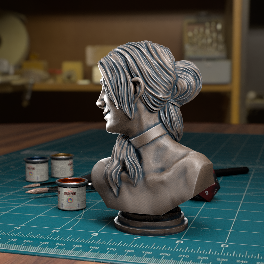 STL file Over shoulder Girl Bust - [Pre-Supported]・3D printing idea to ...