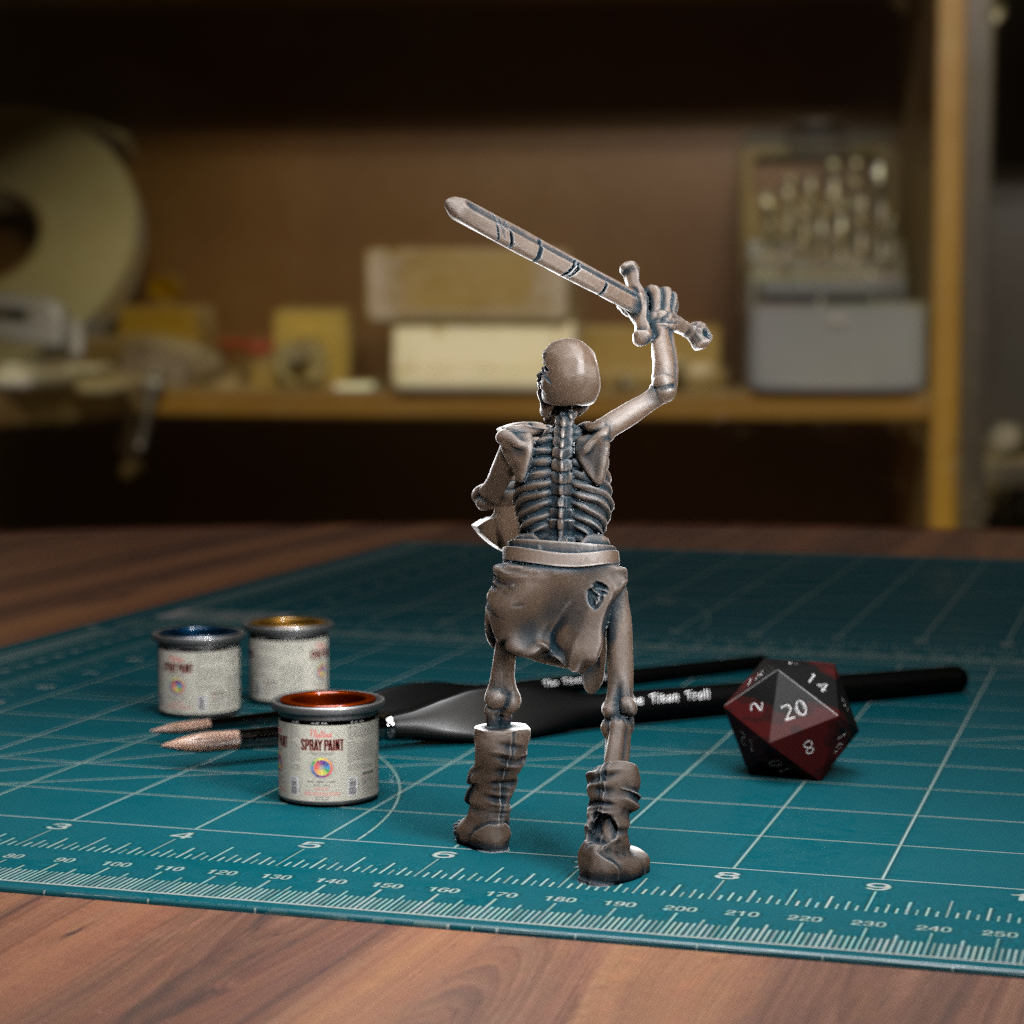 Файл STL Skeleton Shield And Sword Raised - [Pre-Supported]・Модель для ...