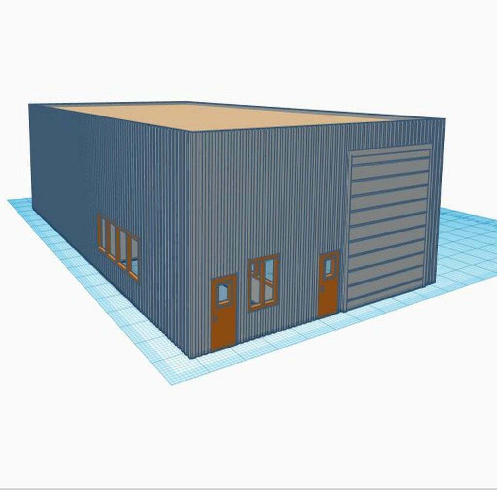 Free STL file N Scale Small Warehouse Flat Roof (1:160)・Template to ...