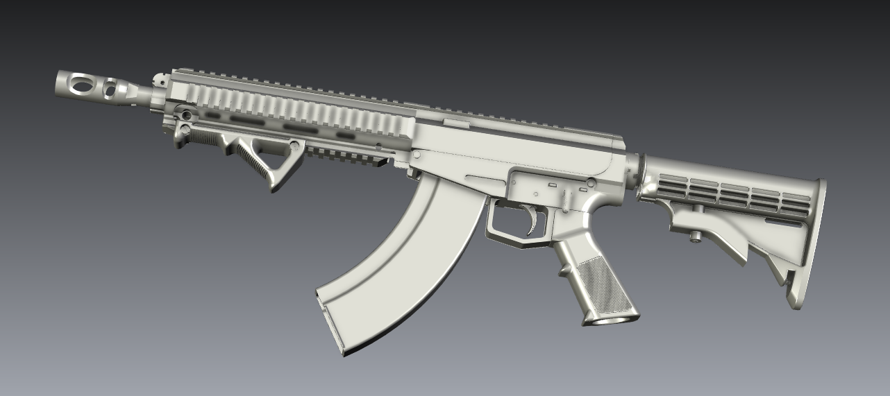 Archivo OBJ gratis Rifle AKAR・Diseño imprimible en 3D para descargar・Cults