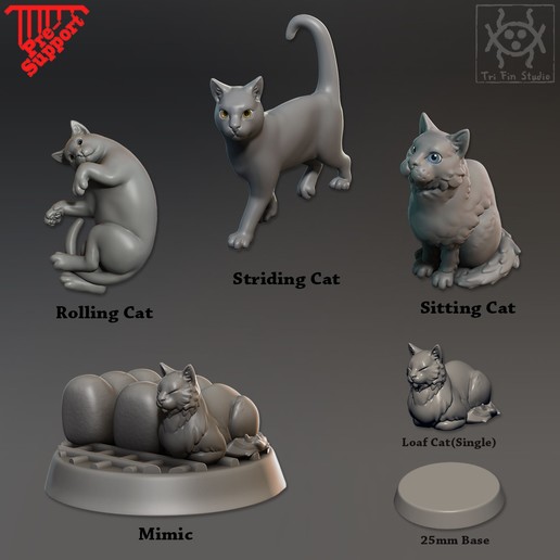 Download STL file Companion Cats pack • 3D printer design ・ Cults