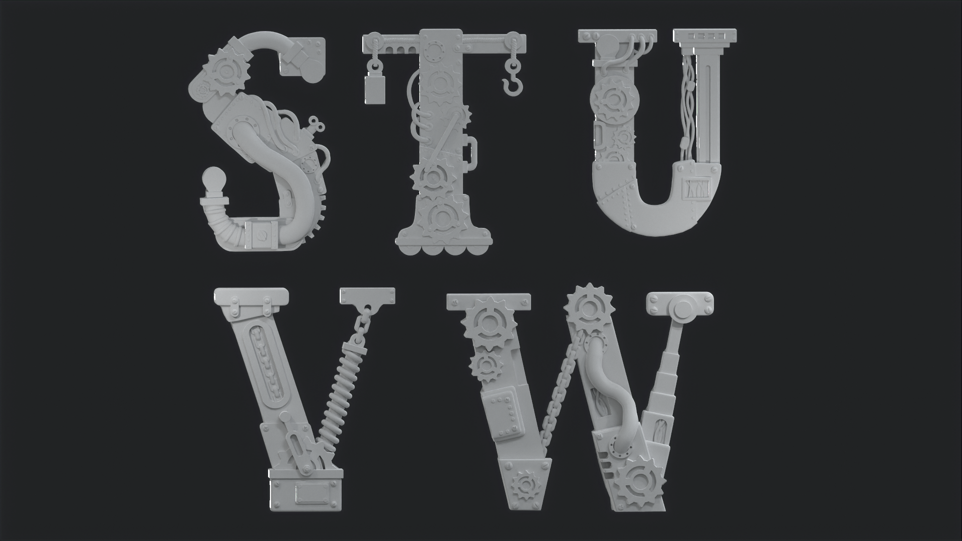 3D file steampunk alphabet・3D printing idea to download・Cults