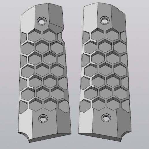 Download free STL file Grips HONEYCOMB for WE/KJW GBB pistol 1911 • 3D ...
