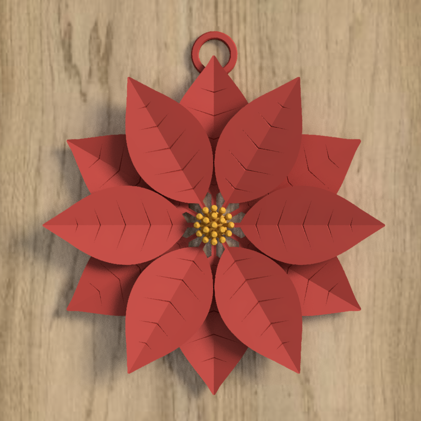 Free STL file Poinsettia Ornament 🎄・3D printing template to download・Cults