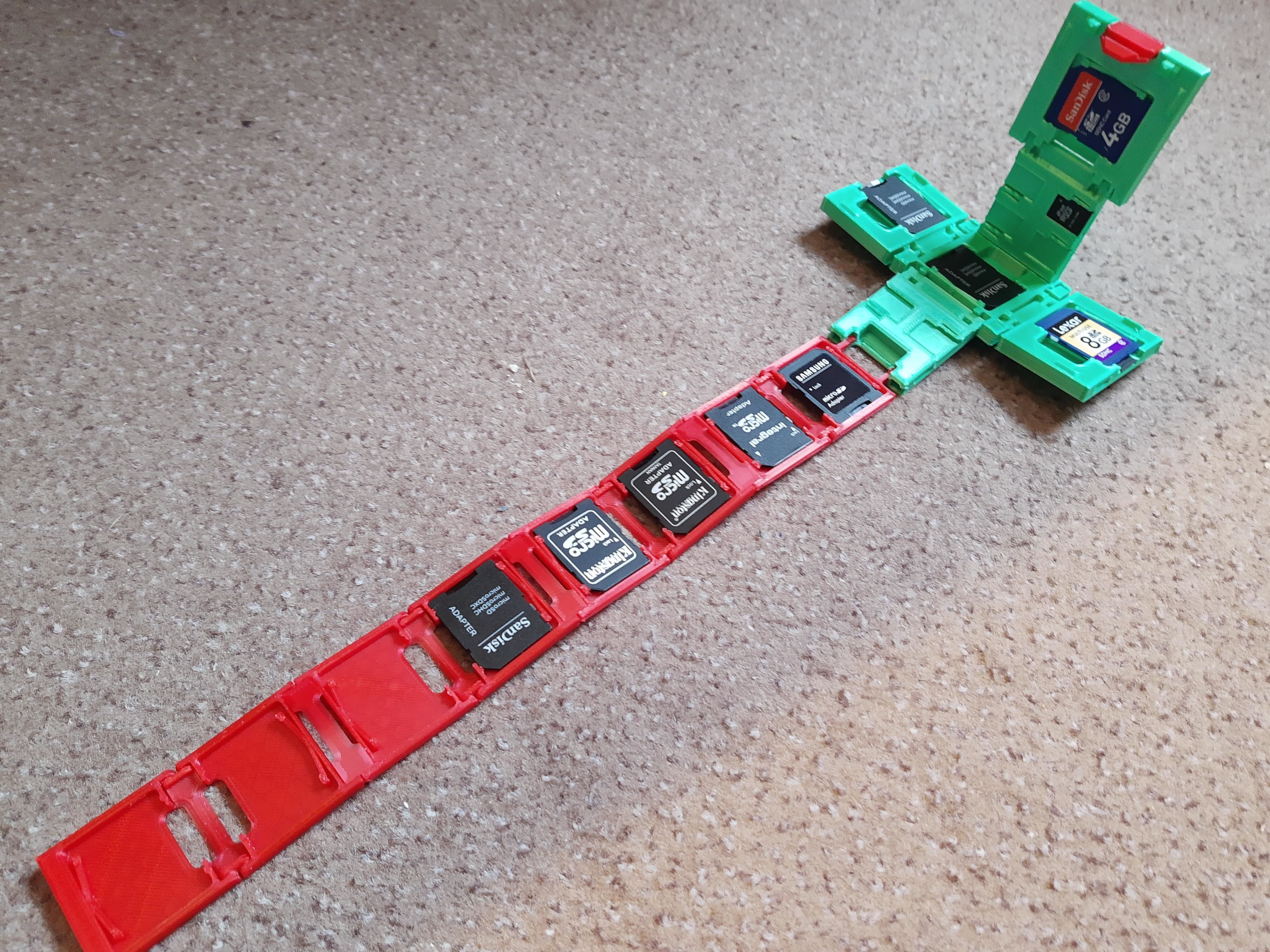 3D printable Storage cube for SD and MicroSD cards. 12 SD / 8 MICROSD ...