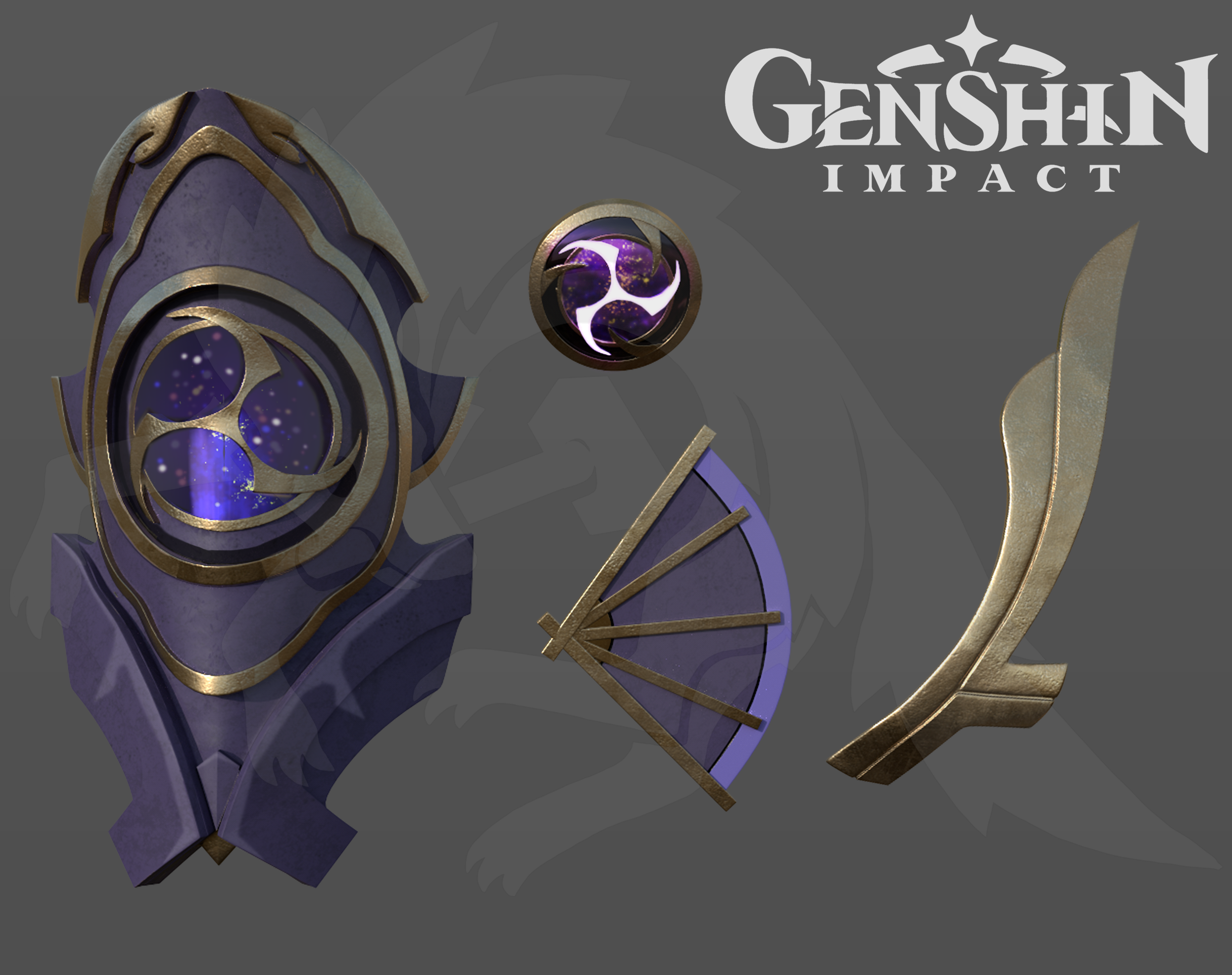 3D file Genshin Impact Raiden Shogun Baal cosplay accessories 3D model ...
