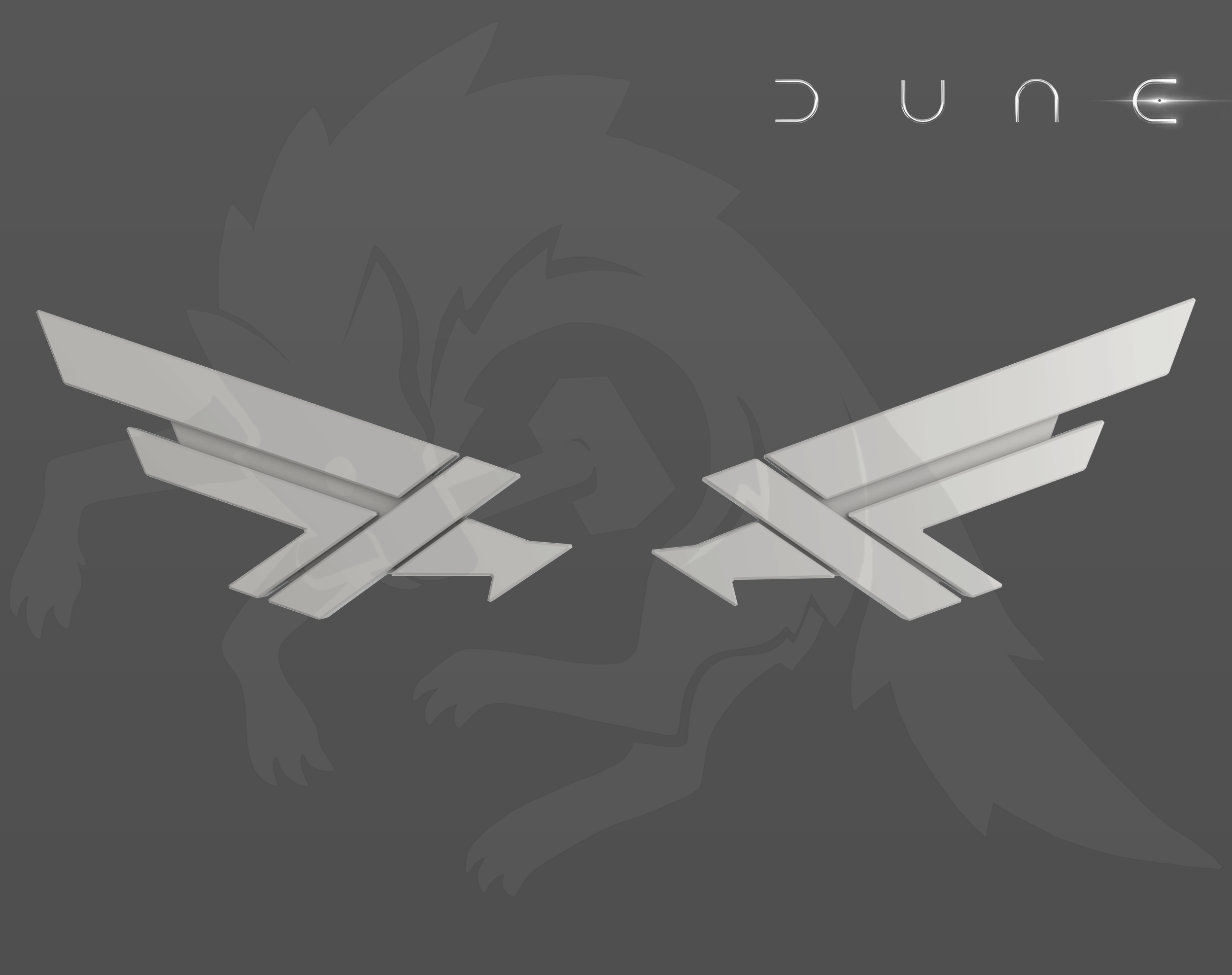 OBJ file Dune movie 2021 3D model pin of Duke Leto and Paul Atreides ...