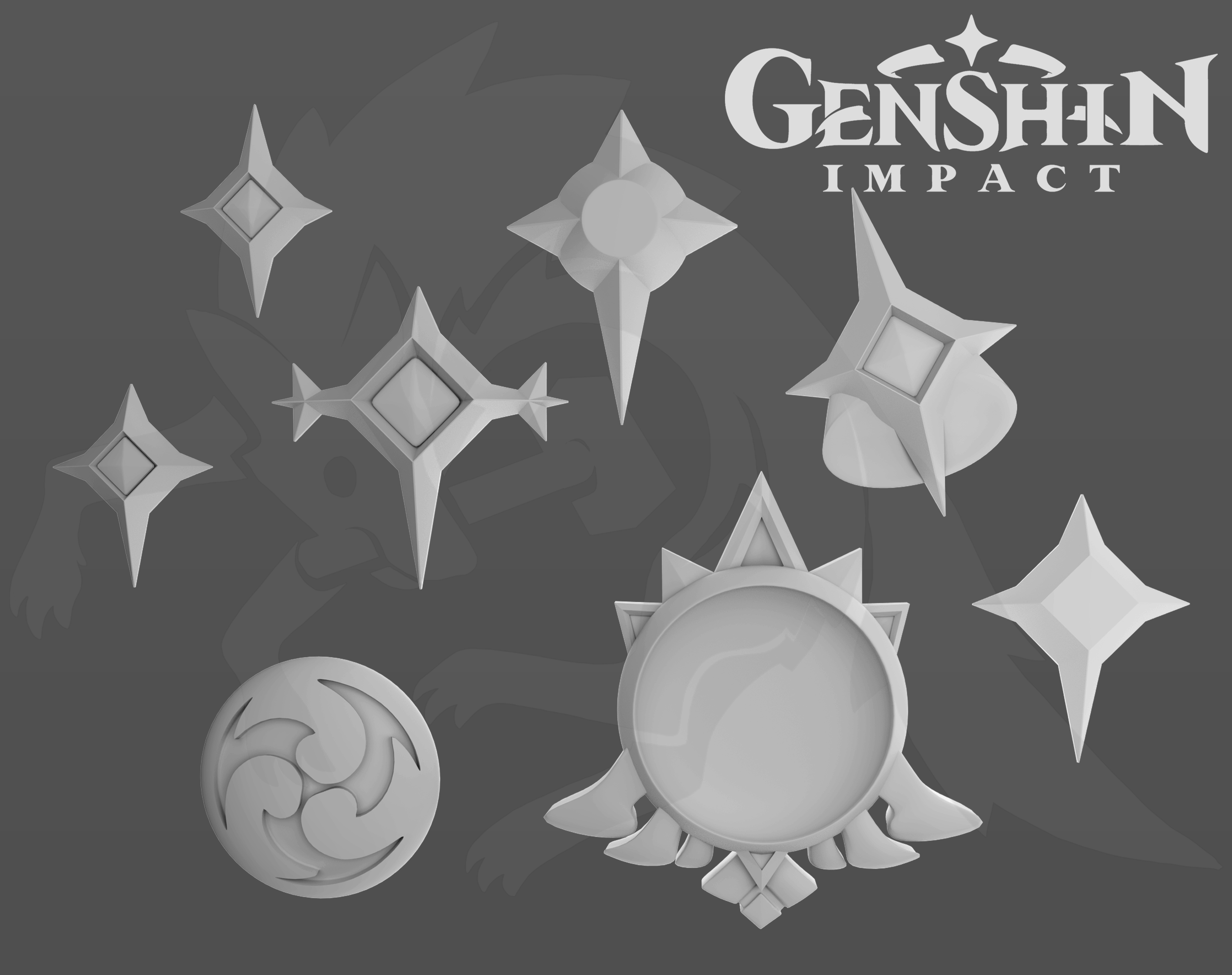 OBJ file Genshin Impact 3D model Fischl (accessory) for cosplay 🎭・3D ...