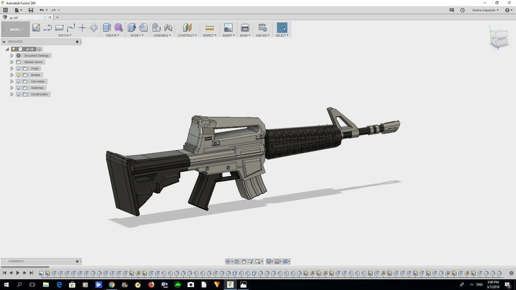Free STL file assault rifle fortnite 🔫・3D printable model to download・Cults