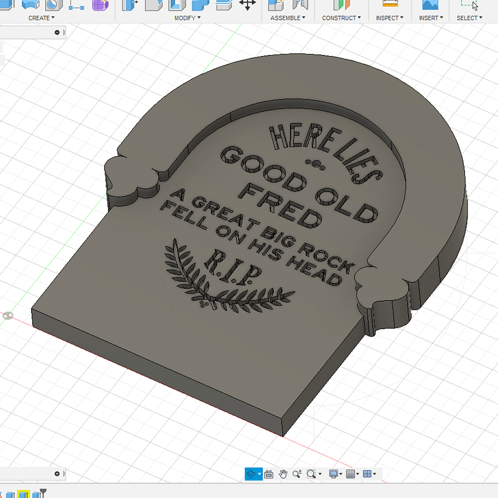 Free STL file 3D Haunted Mansion "GOOD OLD FRED" Tombstone・Design to ...