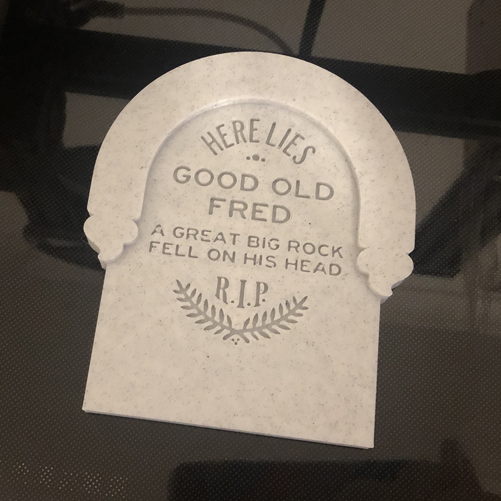Free STL file 3D Haunted Mansion "GOOD OLD FRED" Tombstone・Design to ...