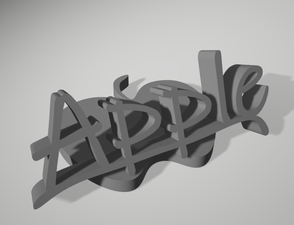 Download free STL file Apple 3D name plate stand • Template to 3D print ...