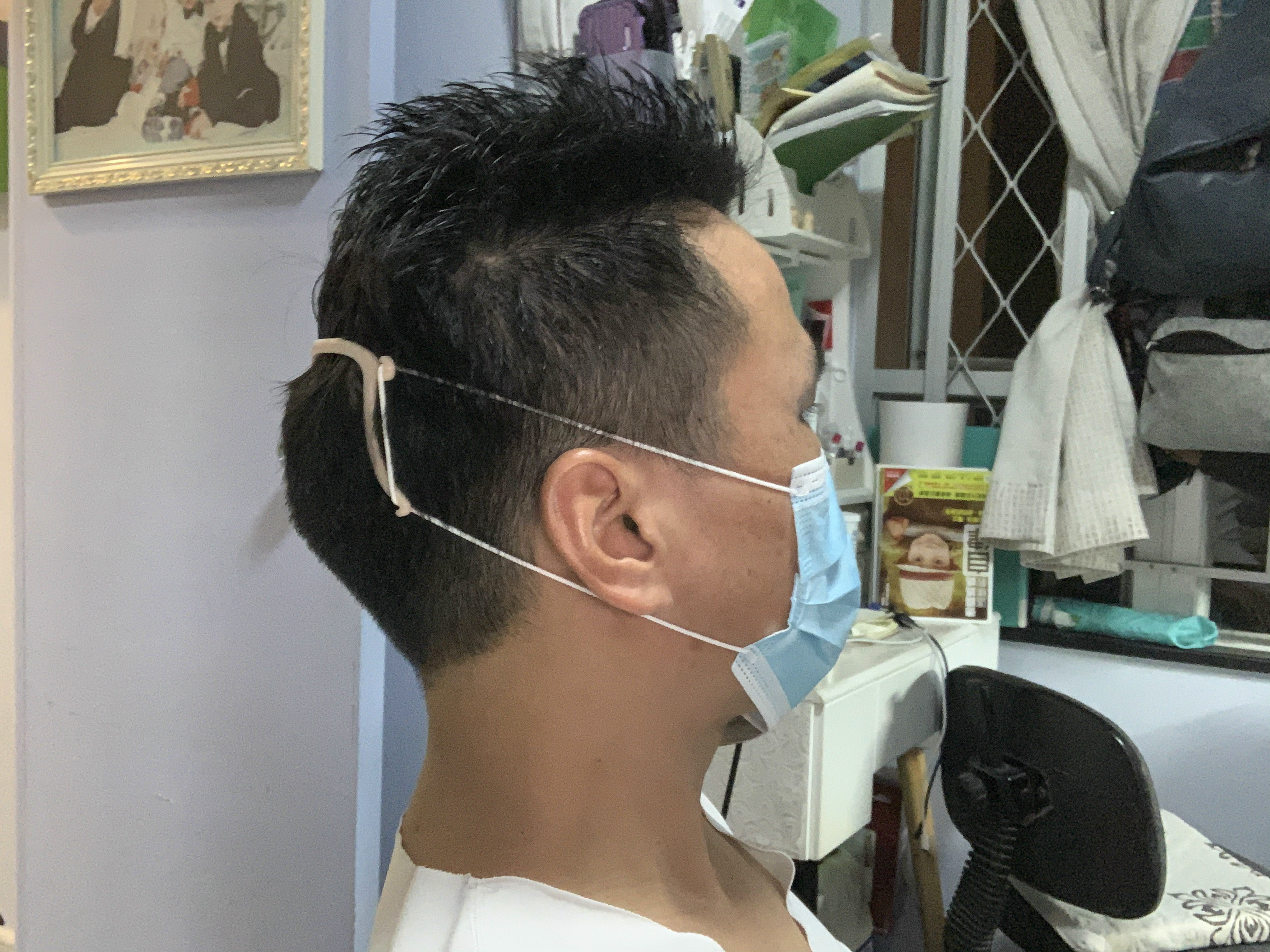 STL file Ear saver mask hook with hair clip version 2, completely ...