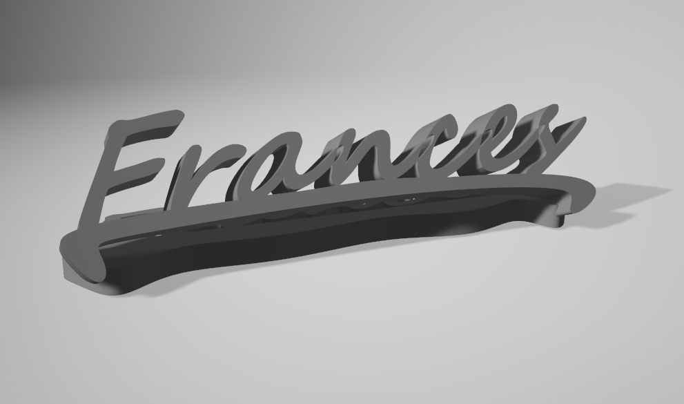 Free STL file Frances 3D Name plate stand・3D printable object to ...