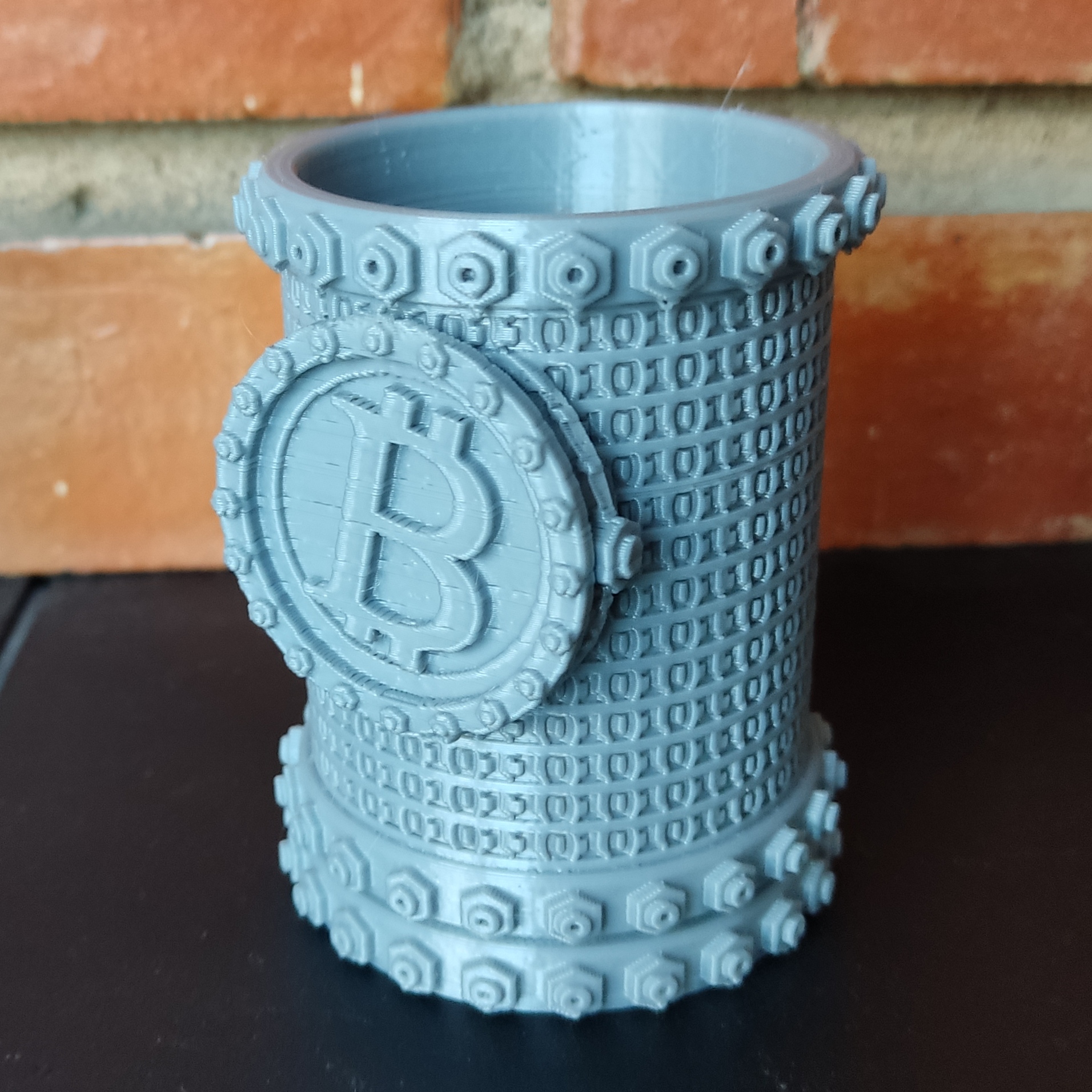STL file BITCOIN pencil holder ️・3D printer design to download・Cults