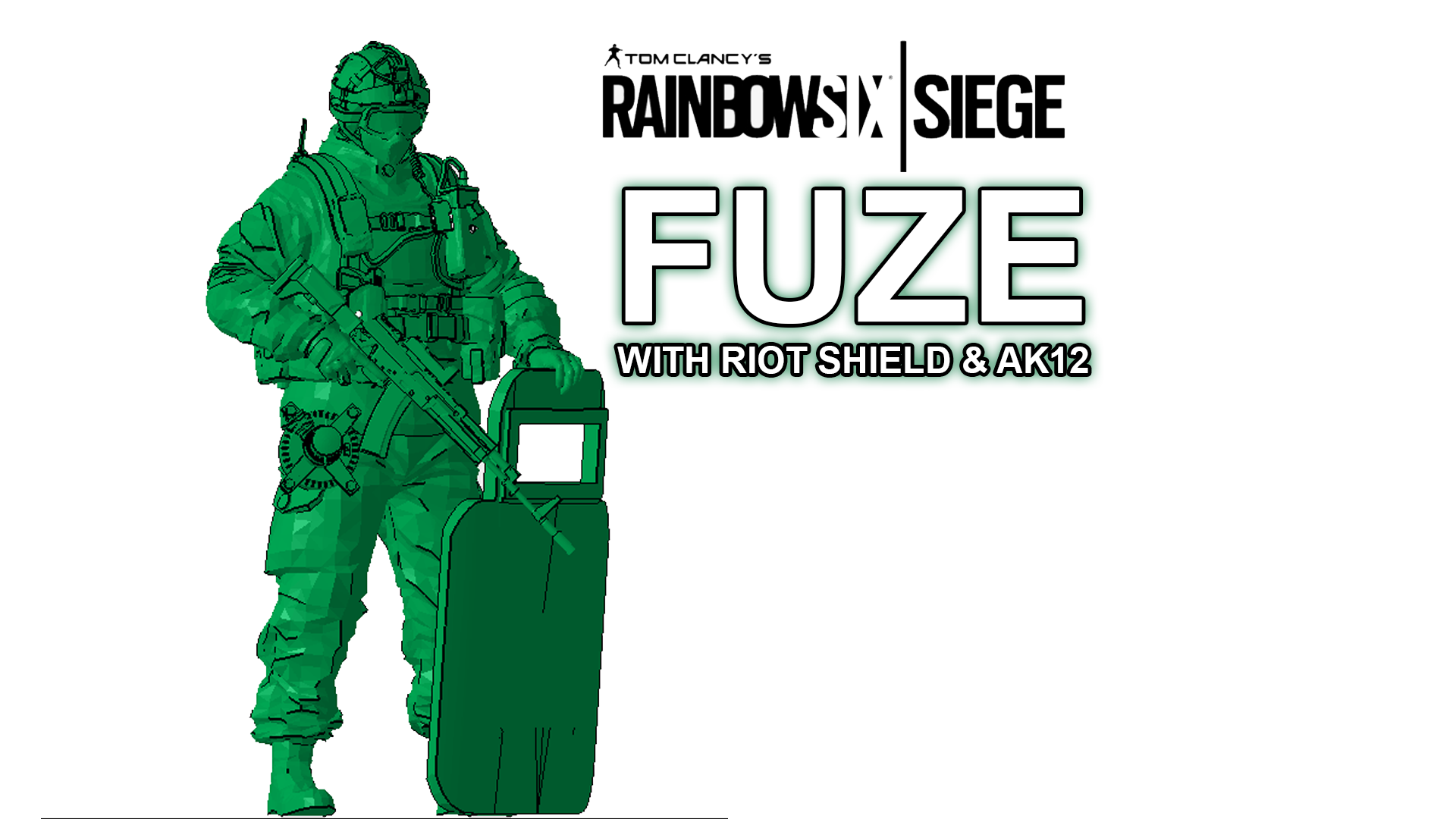 STL file FUZE with shield and AK12 from Rainbow Six: Siege (inspired ...