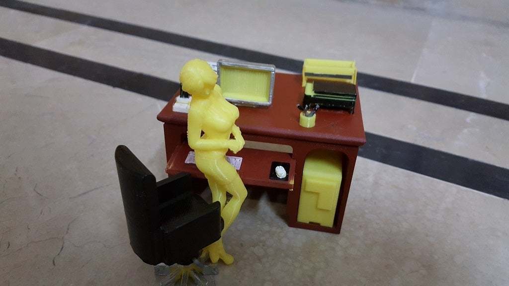 Free STL file Office Desk and Chair 🏢・3D printing idea to download・Cults