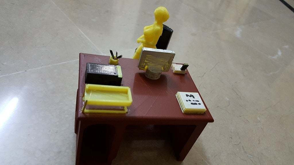 Free STL file Office Desk and Chair 🏢・3D printing idea to download・Cults