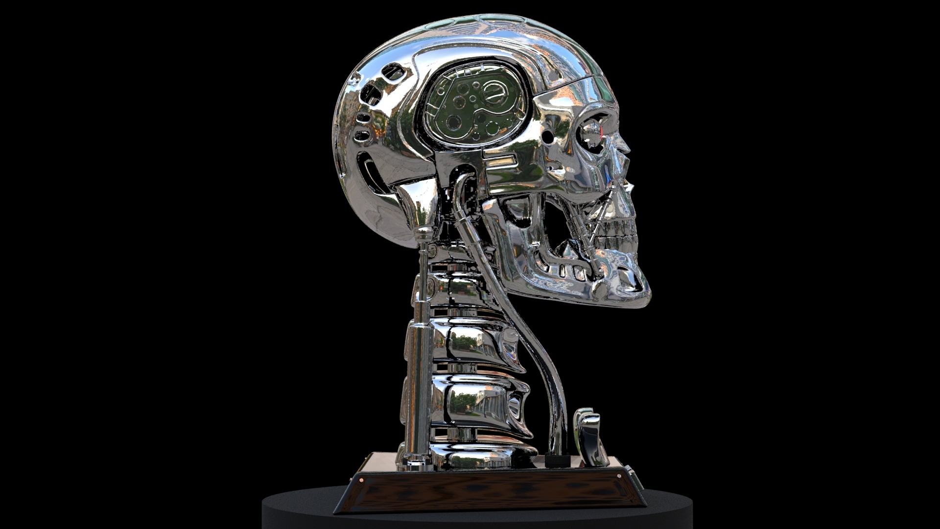 3D file Terminator T-800 Skull Bust 3D Print Stl Model Diorama 3D print ...