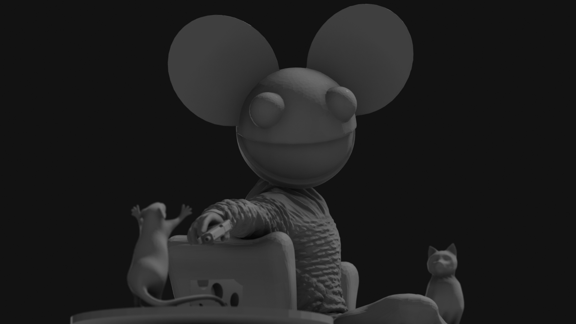 Файл STL Deadmau5 On Chair Gun Aim at Mice 3D print model・Модель 3D ...
