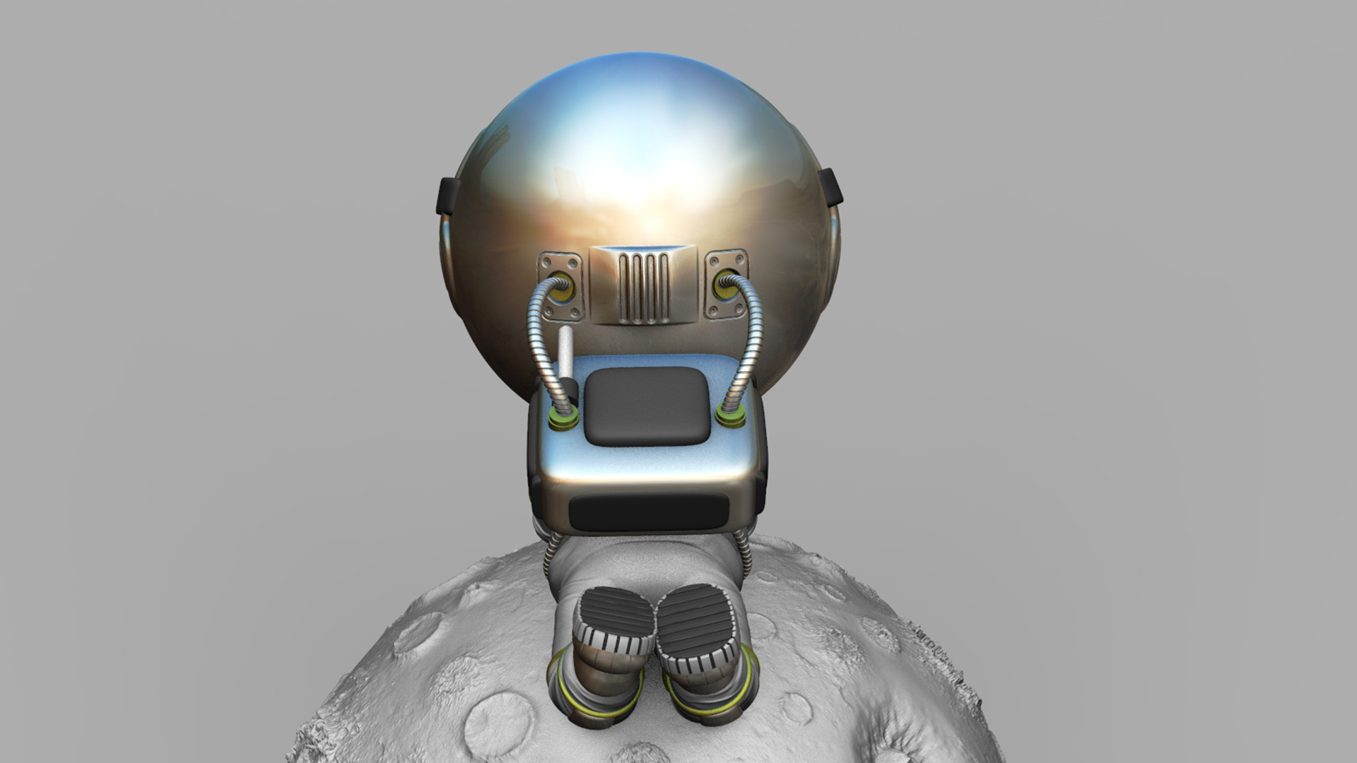 STL file CHIBI SPACEMAN LYING ON MOON 3D PRINT MODEL 3D・Model to ...