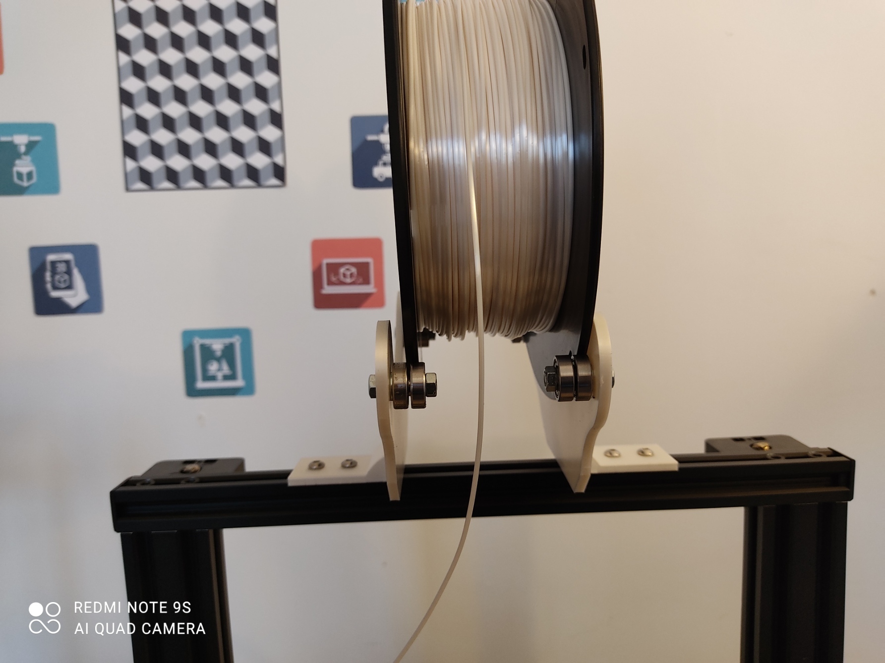 STL file Pla reel holder with wire guide (Ender3, or other direct drive ...