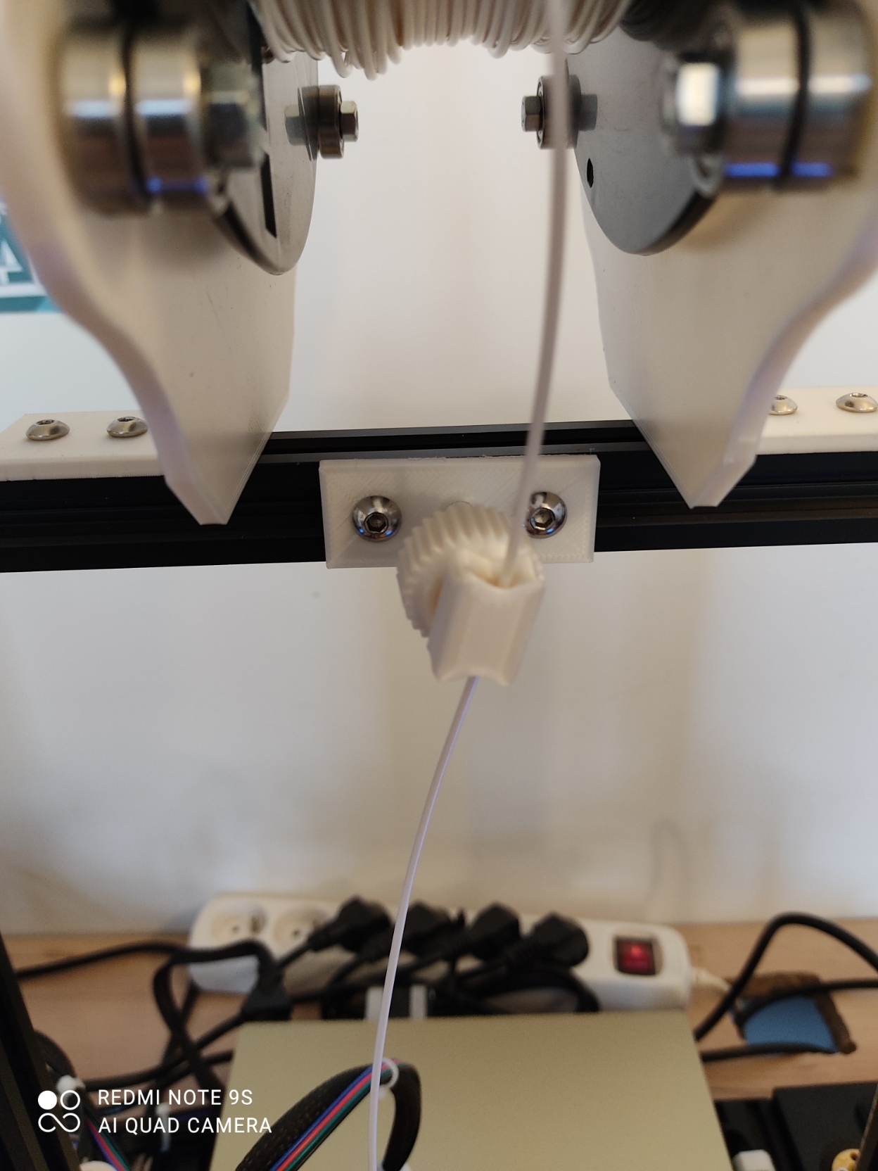 STL file Pla reel holder with wire guide (Ender3, or other direct drive ...