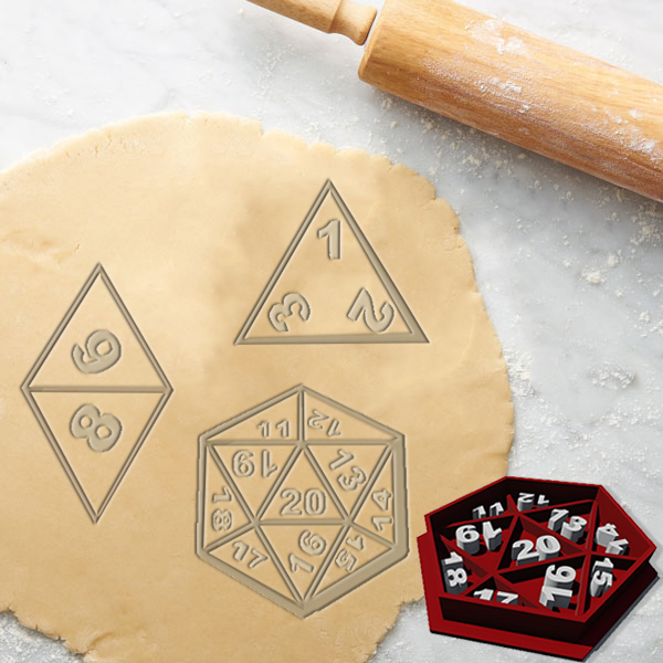 STL file FRP RPG REAL DICE COOKIE CUTTER D20 D4 D8 (COMMERCIAL VERSION ...