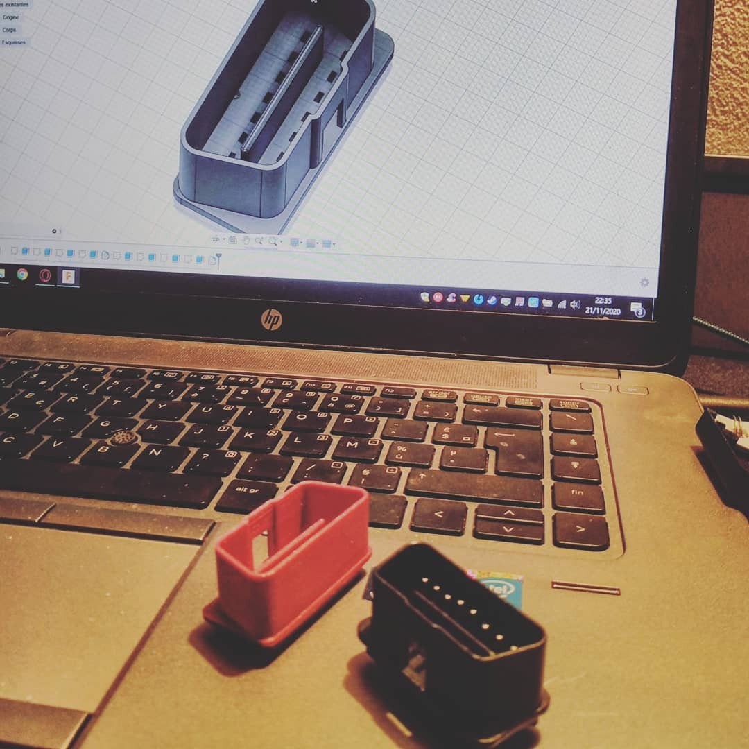 STL file OBD Male socket (ECU diagnostic/ system... recovery)・Design to ...