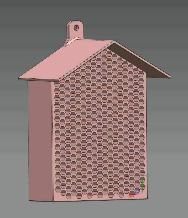 Free STL file Bee house, Wild bee, Bee hotel, kleines Häuschen für ...