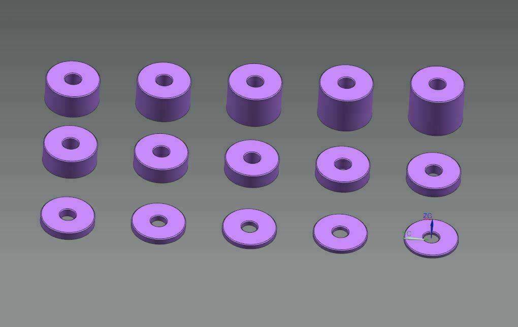 Free STL file CIRCULAR PLASTIC WASHERS SAMMLUNG UNTERLEGESCHEIBEN D=3,5 ...