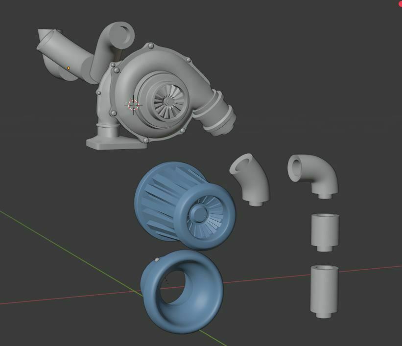 3D file Turbocharger set with 3 exhaust tips 🏎️・Design to download and ...