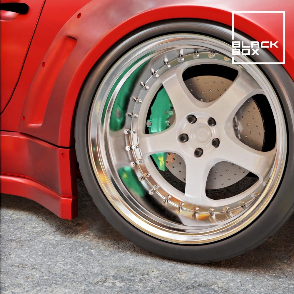 3D file WORKmeister Style Wheel set FRONT AND REAR w/ 2 offsets 2 Tires ...