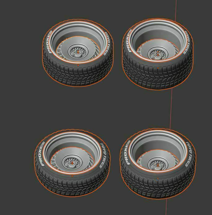 3D file Turbine fan Wheel set Front and Rear with 2 tires 🛞・Template to ...