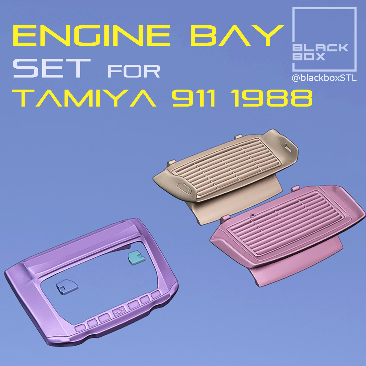 3D file Engine Bay set to Tamiya 1988 Porsche Turbo 1-24th・Model to ...