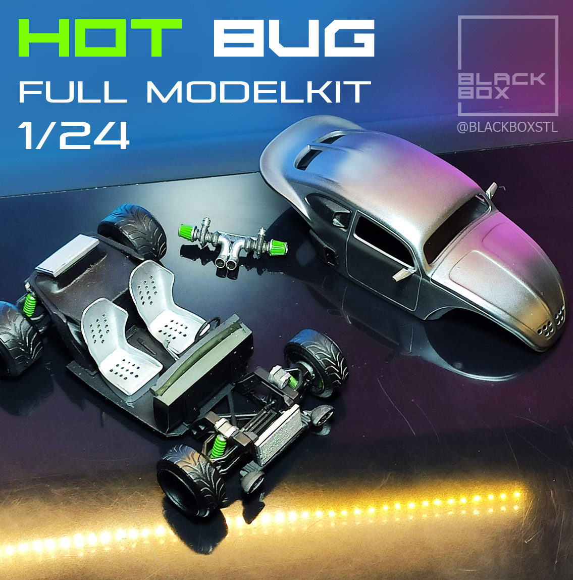 3D file HOT BUG 1/24 FULL MODELKIT 🥵・3D printer model to download・Cults