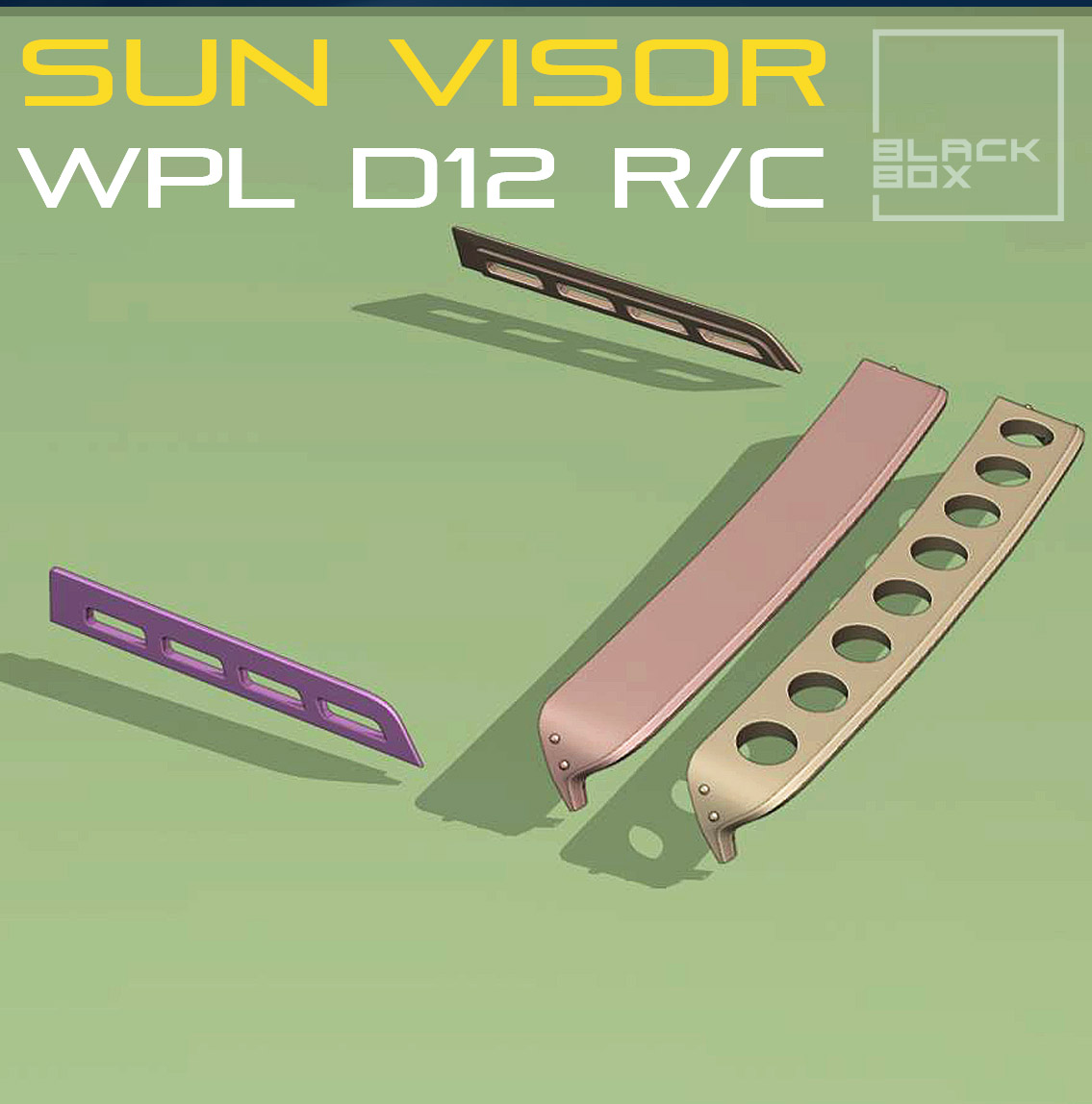 3D file WPL D12 Sunvisor and side Window protection・3D printable model ...