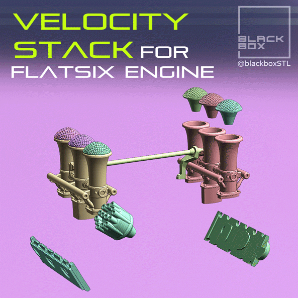 3D file Velocity Stack for Flat SIX ENGINE 1-24th for modelkits and ...