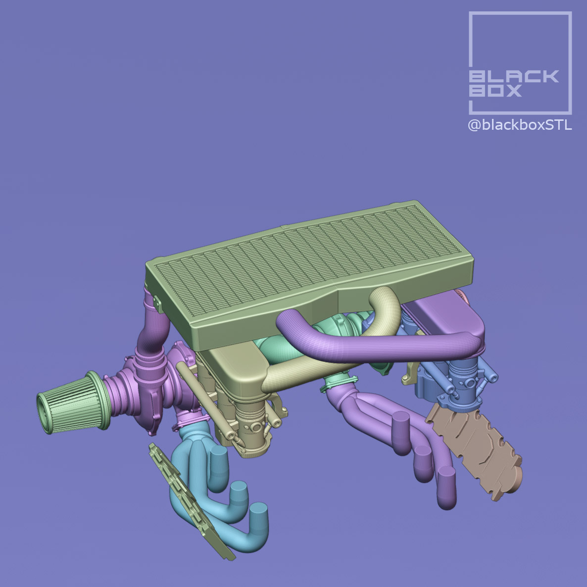 3D file TWIN TURBO KIT COMPATIBLE WITH OUR FLAT SIX ENGINE - 1-24TH・3D ...