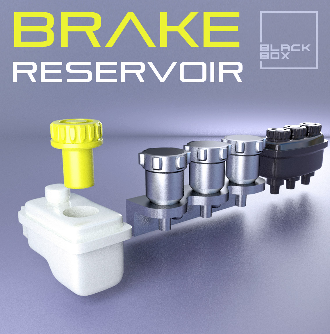 3D file Brake Fluid Reservoir Set 3 types 1-24th・3D printable model to ...