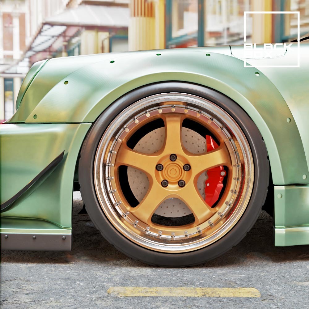 3D file WORKmeister Style Wheel set FRONT AND REAR w/ 2 offsets 2 Tires ...