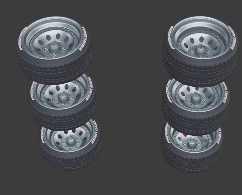 3D file MGS STEEL WHEEL SET front and rear 3 offsets and 2 tires・3D ...
