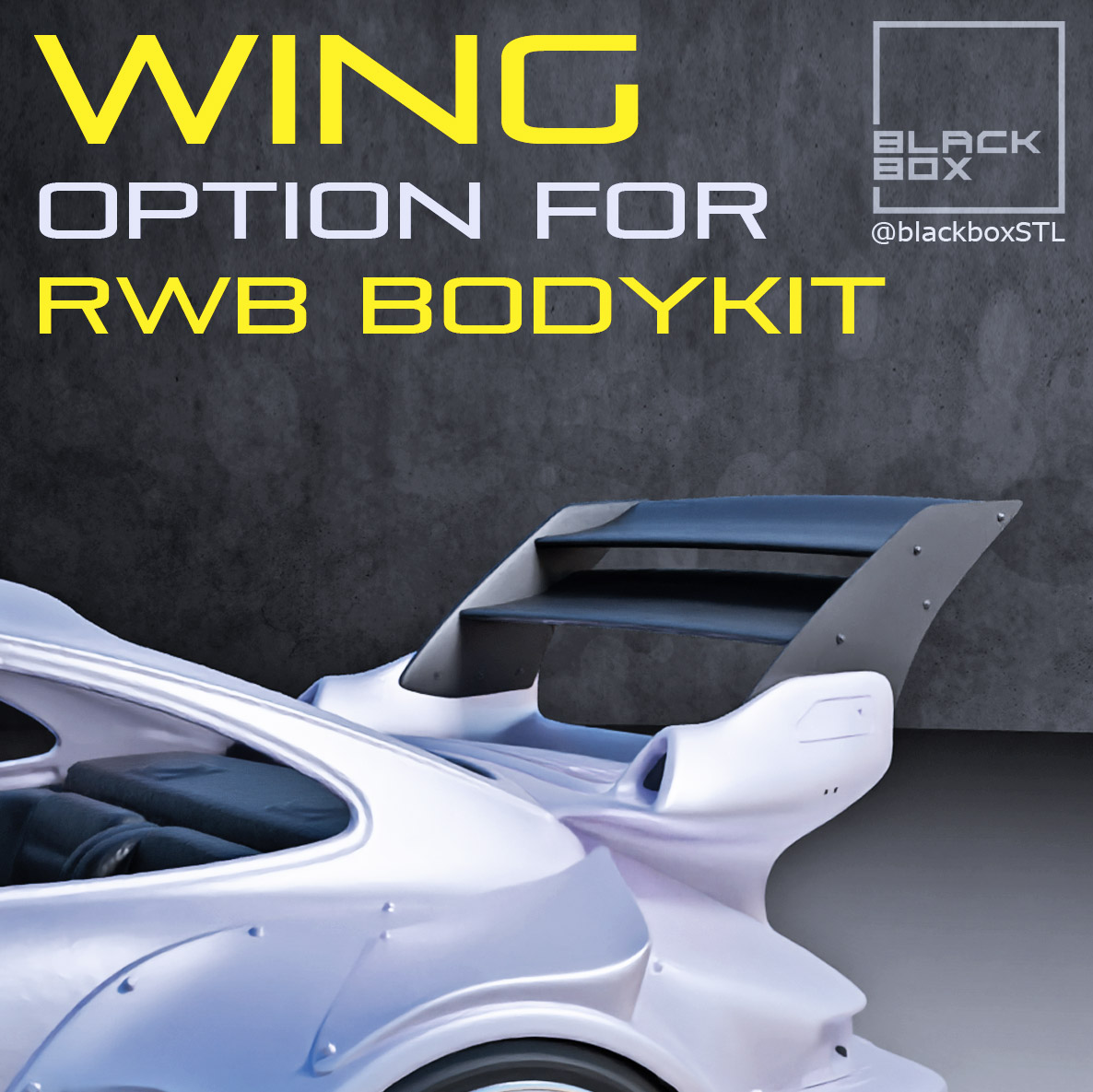 STL file Rear Wing for RWB bodykit 1-24th 🪶・Model to download and 3D ...